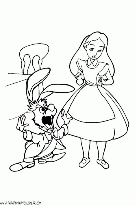 Dibujos De Alicia En El Pais De Las Maravillas Para Colorear Pintar E