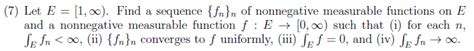 solved 7 let e [1 ∞ find a sequence {fn}n of nonnegative