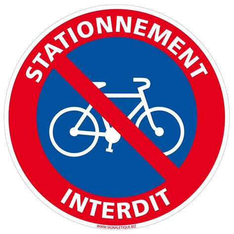PANNEAU STATIONNEMENT INTERDIT AUX VELOS L1009 Diamètre 650 mm