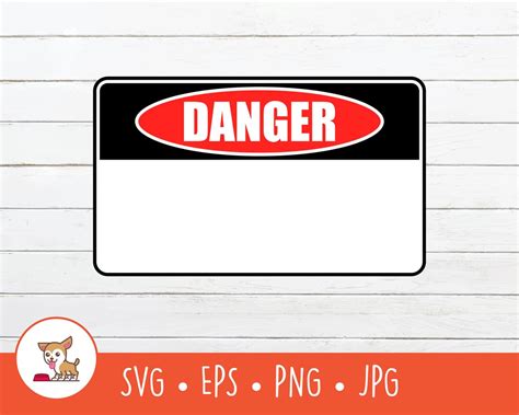Danger Sign SVG Vector Danger Sign Clipart Blank Danger Sign Cut File