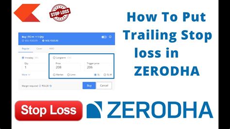 How To Put Trailing Stop Loss In Zerodha Youtube