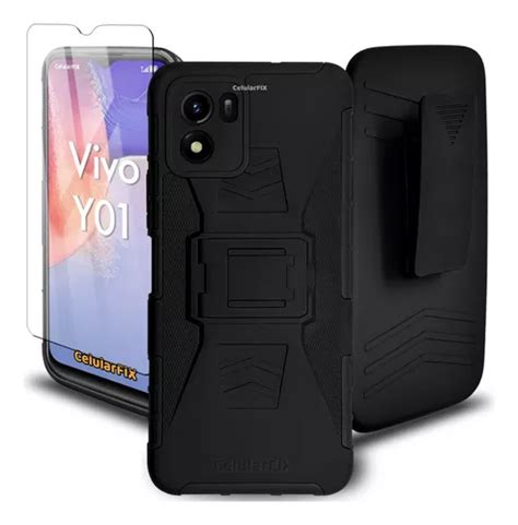 Funda Protector P Vivo Y Uso Rudo Clip C Mica Cristal