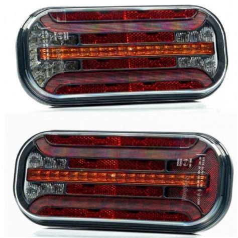2 x LED Dynamic Clignotants Feux arrière de Remorque Camion 12v 24v E9