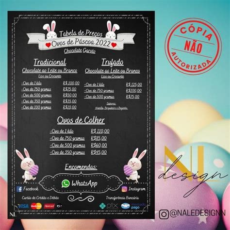 Tabela De Pre Os De Ovos De P Scoa Card Pio Digital Elo