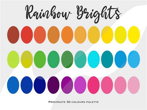 Rainbow Procreate Color Palette Bundle Procreate Color Etsy UK