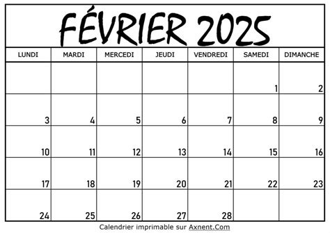 Calendrier F Vrier Imprimer Time Management Tools By Axnent