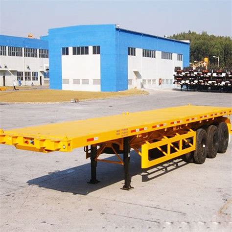 Axle Ft Ft Container Transport Flatbed Tractor Trailer Flat Bed