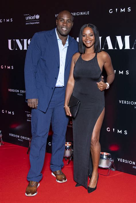 Photo Teddy Riner et sa femme Luthna Plocus au photocall de la soirée