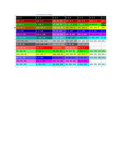 Html Color Code Chart Template Free Templates In Pdf
