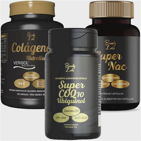 Kit Colágeno Verisol Acido Hialurônico 120 caps Coenzima Q10