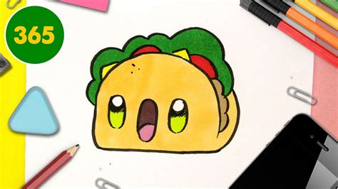 COMMENT DESSINER TACO KAWAII ÉTAPE PAR ÉTAPE Dessins kawaii facile
