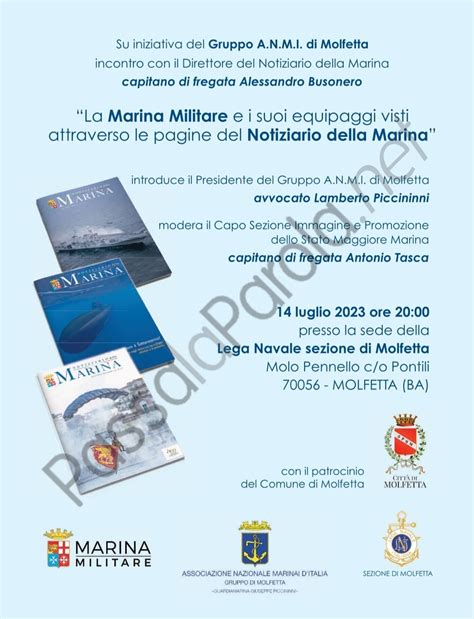 Molfetta Ospite in città il Capitano di Fregata Alessandro Busonero