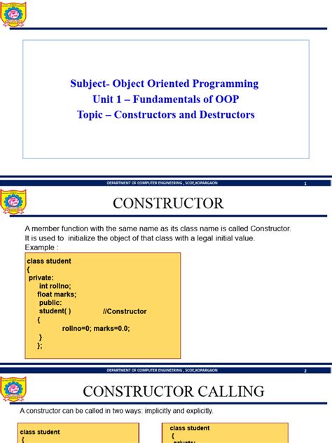 constructors and destructors pdf constructor object oriented programming programming