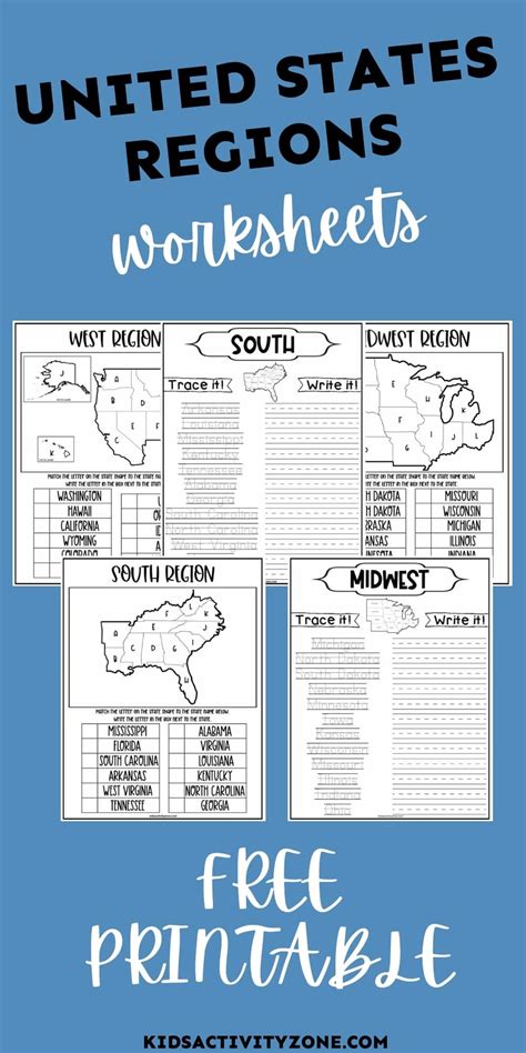United States Regions Worksheets And Printables Homeschool