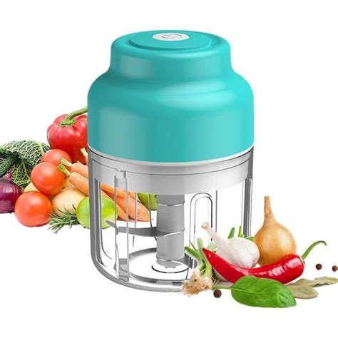 Mini Hachoir Électrique Mini Robot Culinaire avec 3 Lames Tranchantes