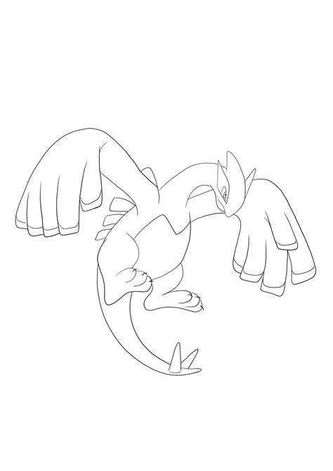 Lugia del juego Pokémon para colorear e imprimir gratis