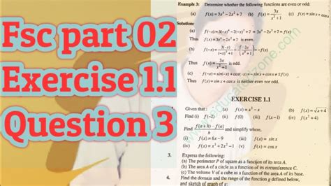 fsc math part 2 fsc math part ii 2nd year math math 2nd year exercise 1 1 question 3 youtube