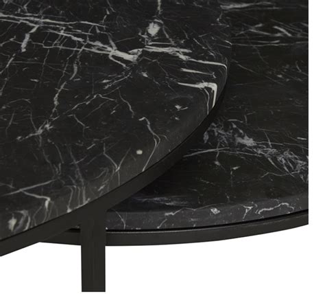 Elle Nesting Coffee Tables Black Marble Black Base IDO Interior