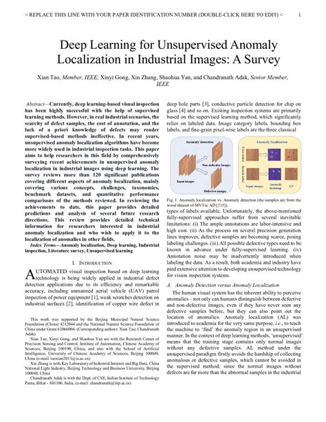 deep learning for unsupervised anomaly localization in industrial images a survey deepai