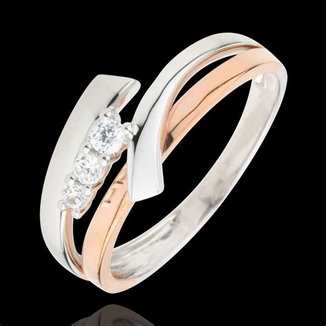 Bague de fiançailles Nid Précieux Trilogie variation 3 diamants