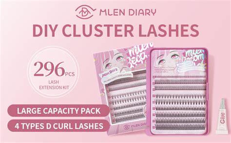 Amazon MLEN DIARY Manga Individual Lashes 296 Clusters Lashes 9
