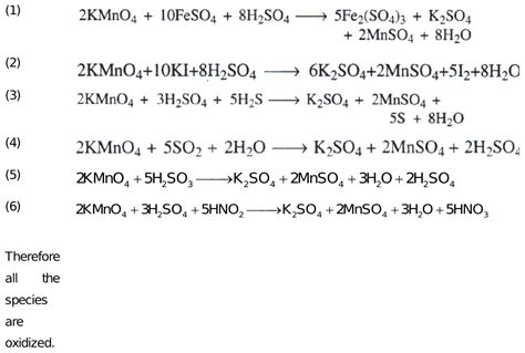 KMnO4 H2SO4 K2SO4 MnSO4 H2O O2 Balance The Chemical