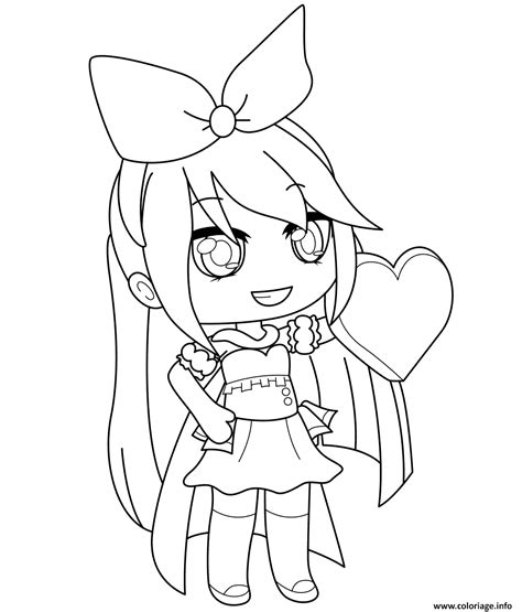 Coloriage Gacha Club Cute Anime Girl JeColorie