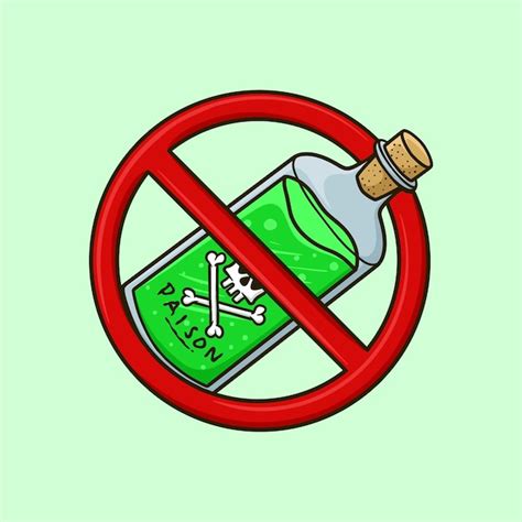 No hay ilustración de vector de dibujos animados de veneno Vector Premium