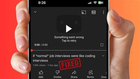 YouTube Something Went Wrong Something Went Wrong Tap To Retry