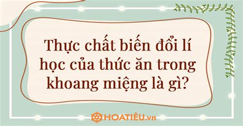 Thực chất biến đổi lí học của thức ăn trong khoang miệng là gì