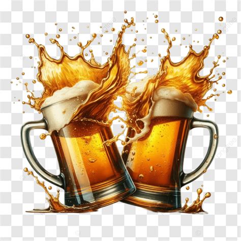 3d Beer Foam Splash Picture Drinking Splashing Clink Bee 3d Beer Foam