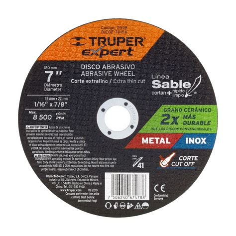 Disco Tipo 41 Corte Fino Metal Linea Sable 7 Expert ZAHOMI