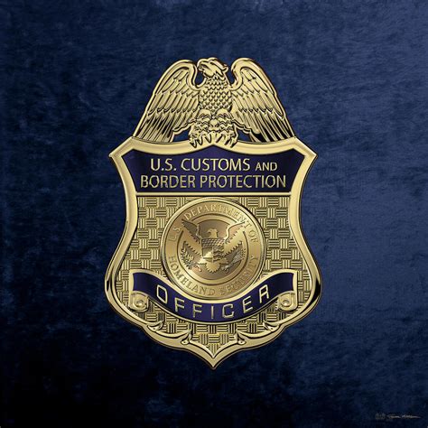 U S Customs And Border Protection C B P Officer Badge Over Blue