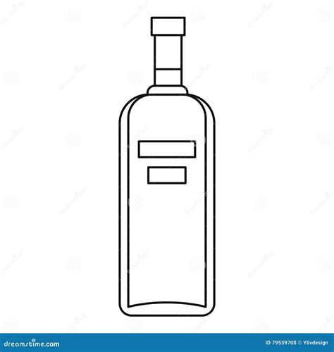 Bottle Of Vodka Icon Outline Style Stock Vector Illustration Of Full