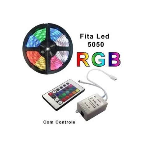 Fita Led Ultra Rgb 5050 5 Metros Controle Rolo 5m 16 Cores Colorida