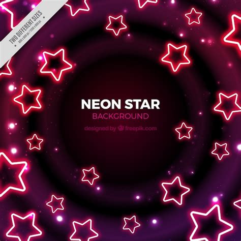 Fondo de estrellas de neón Vector Gratis