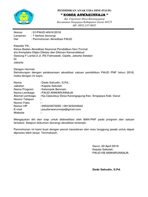 Detail Contoh Surat Permohonan Akreditasi Kampus Koleksi Nomer 8