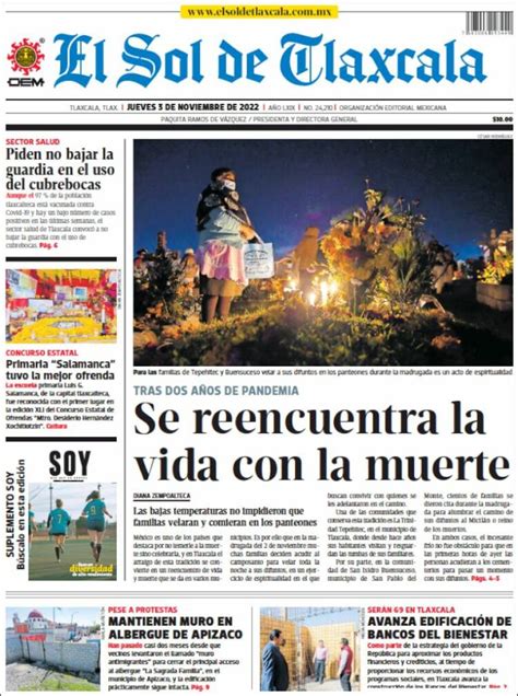 Periódico El Sol de Tlaxcala México Periódicos de México Edición de