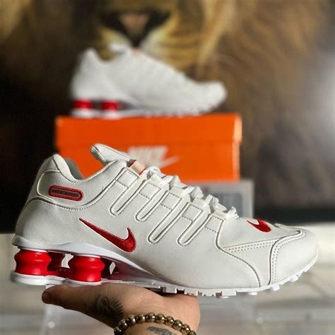 T Nis Nike Shox Nz Molas Masculino Branco C Vermelho
