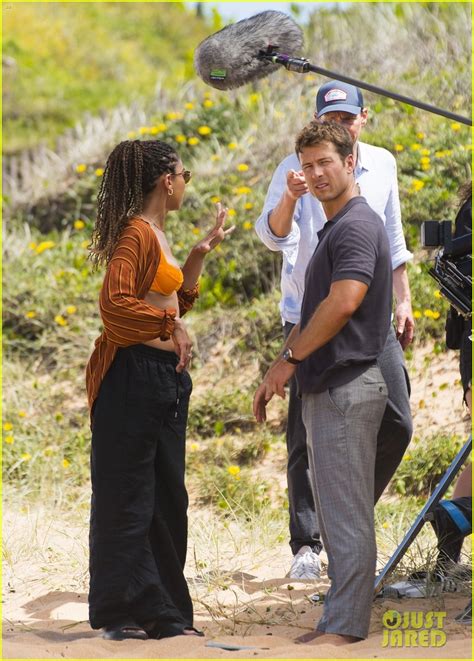 Sydney Sweeney Glen Powell Hit The Beach To Film Mystery Rom In