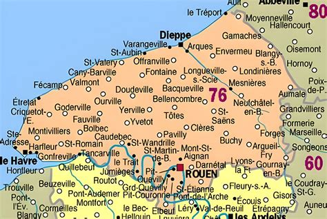 Carte Des Principales Communes De La Seine Maritime