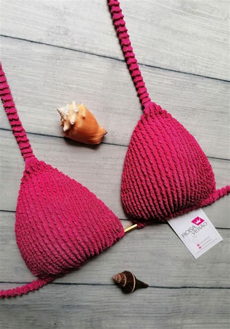 Biquíni Lacinho Basic Fio Duplo Atoalhado Lichia Rosa Verão