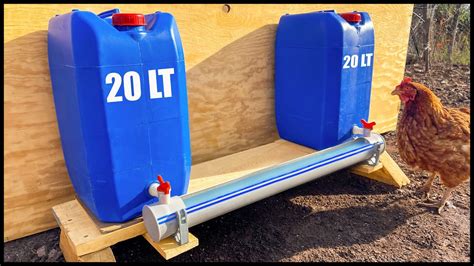 Süper Fikir 20 Litre Bidon ve PVC Borulardan Tavuk Suluk yapımı YouTube