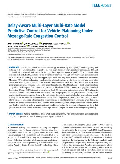 pdf delay aware multi layer multi rate model predictive control for vehicle platooning under