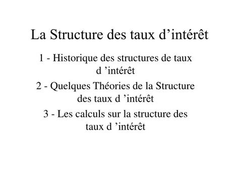 PPT La Structure des taux dintérêt PowerPoint Presentation free