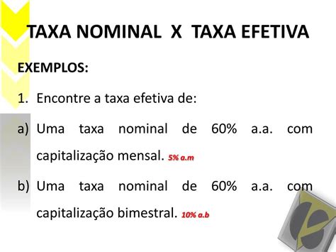 Taxa Nominal Para Efetiva Librain