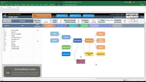 Excel Mind Map Template