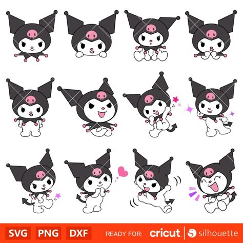 Kuromi Bundle Svg Sanrio Svg Hello Kitty Svg Kawaii Svg Cricut Silhouette Vector Cut File