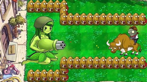 Super Gatling Pea Vs All Zombie Plants Vs Zombies Hack YouTube
