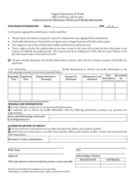 Fillable Online Dbhds Virginia GovassetsdocDBHDS AUTHORIZATION FOR